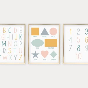 Pastel Playroom Printable Wall Art ABC Alphabet Decor Kids - Etsy