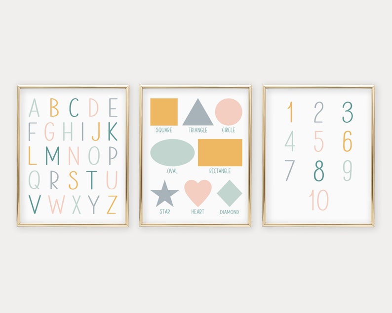 Pastel Playroom Printable Wall Art ABC Alphabet Decor Kids - Etsy