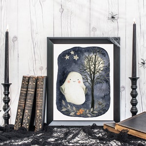 Cute Ghost Print, Halloween Printable Wall Art, Halloween Printable ...