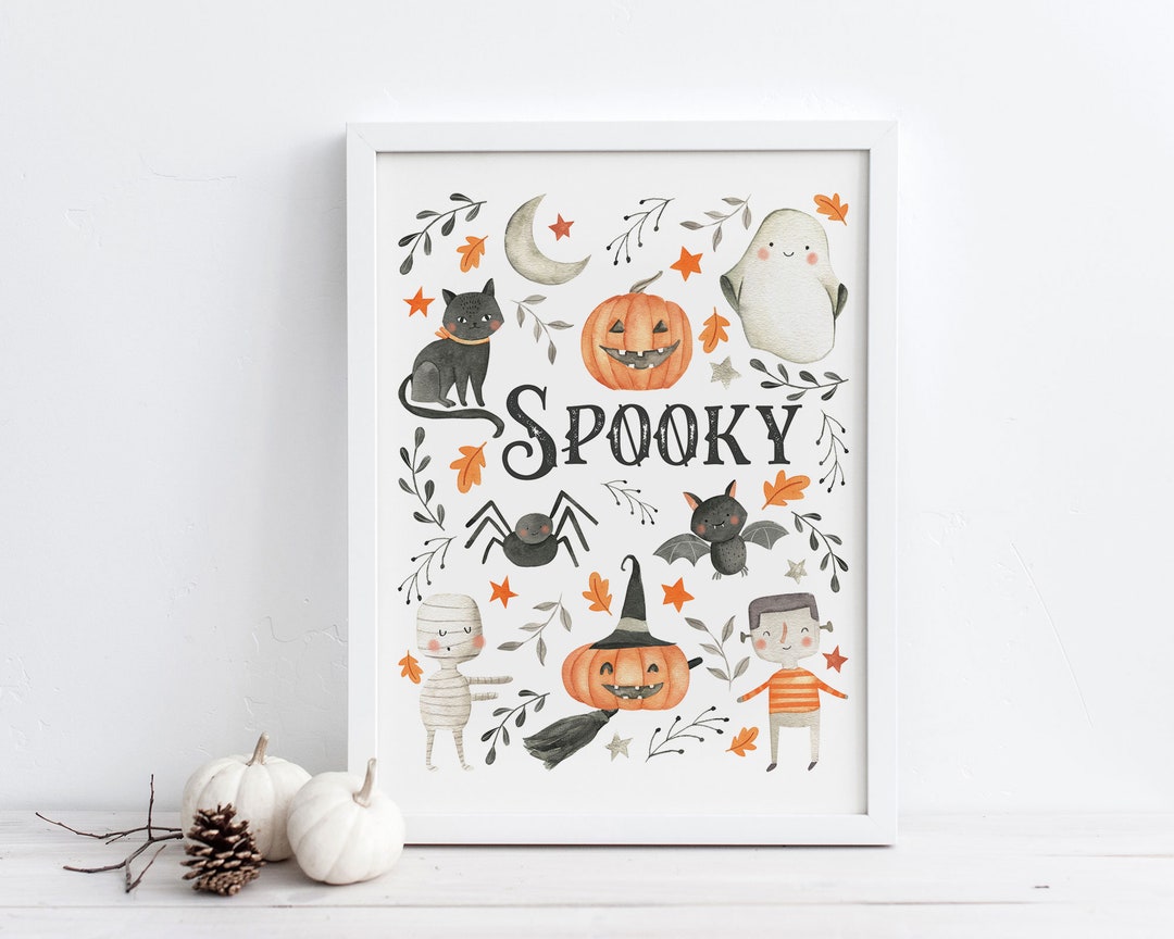 Spooky Printable Wall Art Cute Halloween Decor Kids - Etsy