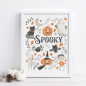 Spooky Printable Wall Art Cute Halloween Decor Kids - Etsy