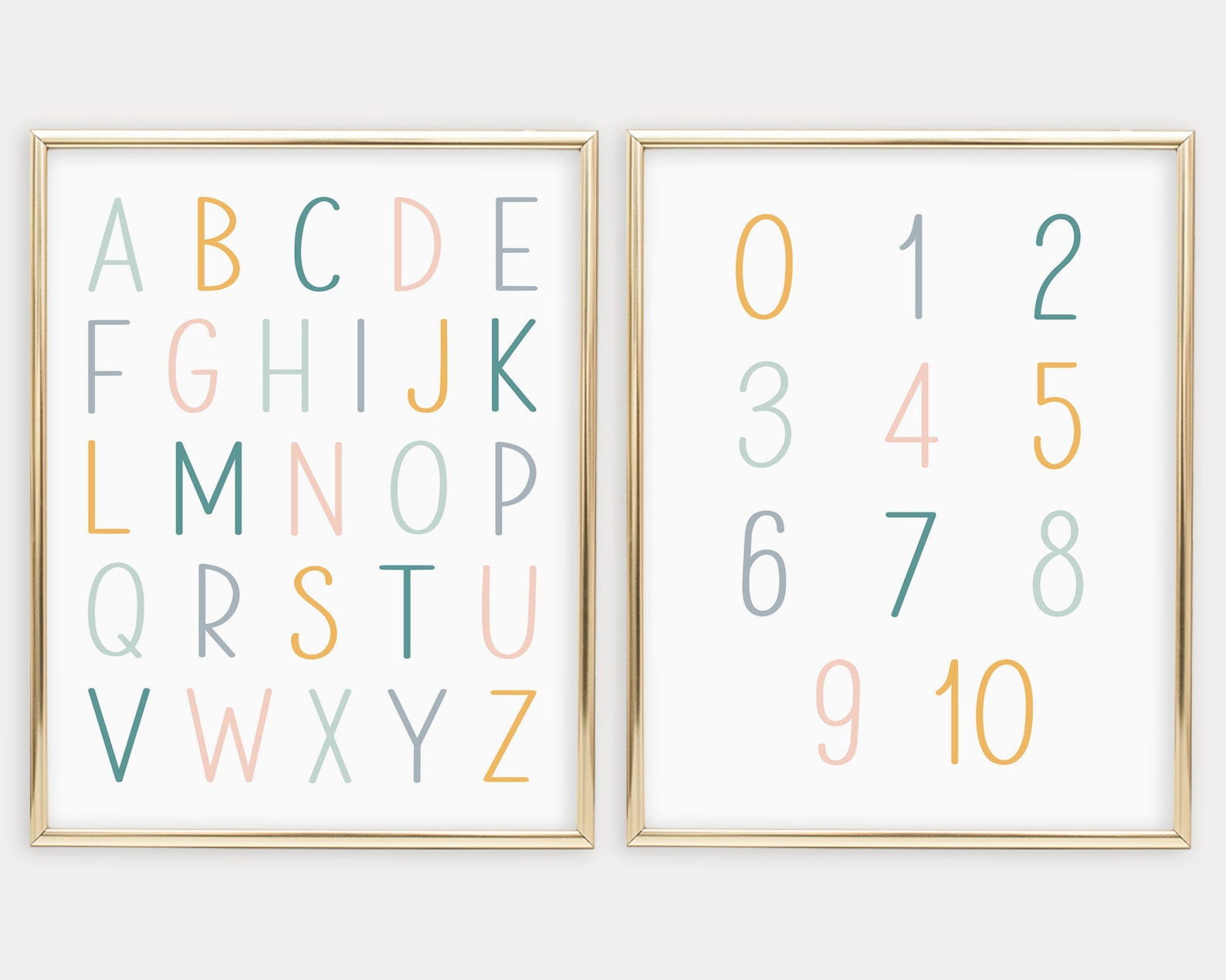 ABC Print Set of 2 Prints Alphabet Printable Wall Art - Etsy