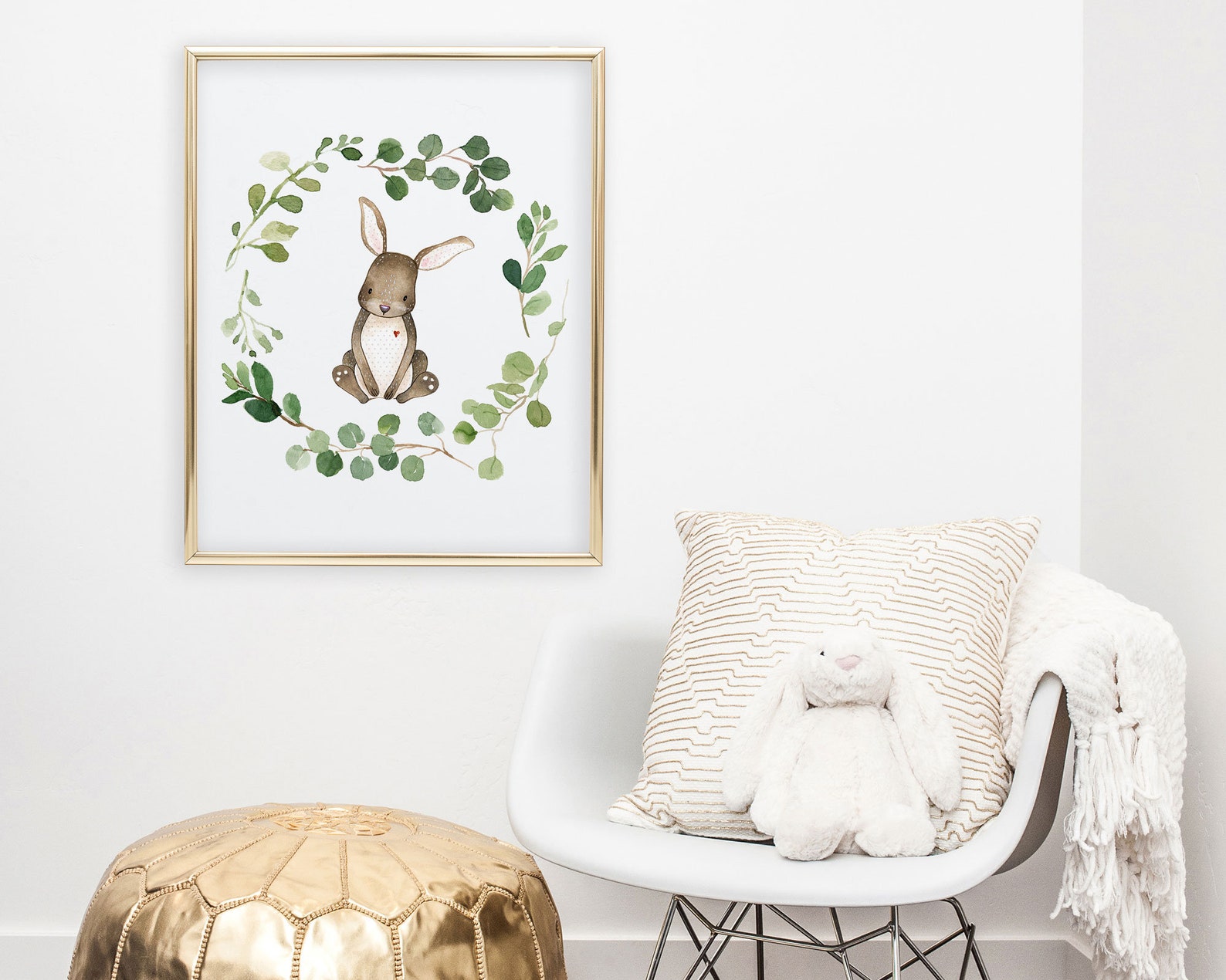 Watercolor Bunny Rabbit Print Forest Animal Printable Wall - Etsy