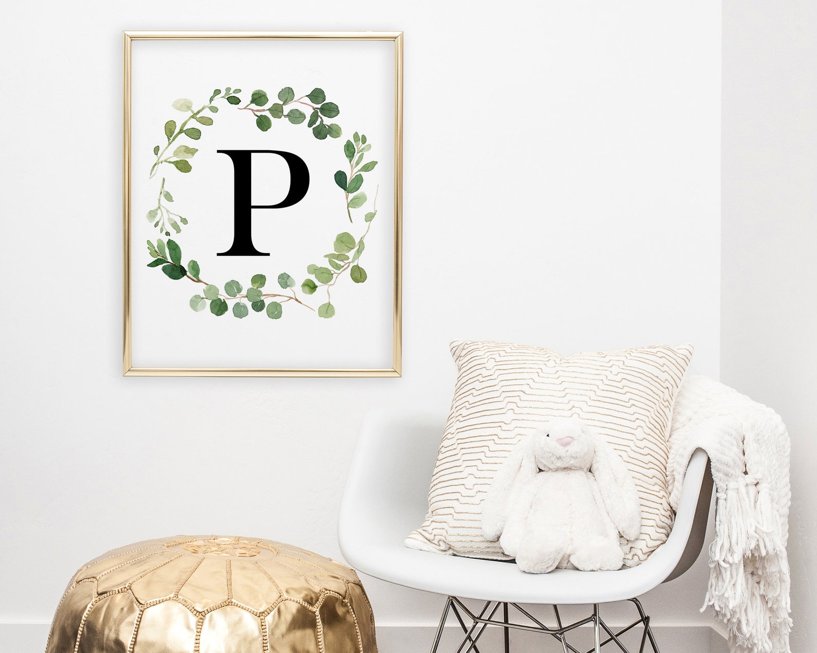 P Monogram Printable Wall Art Letter P Initial Print | Etsy