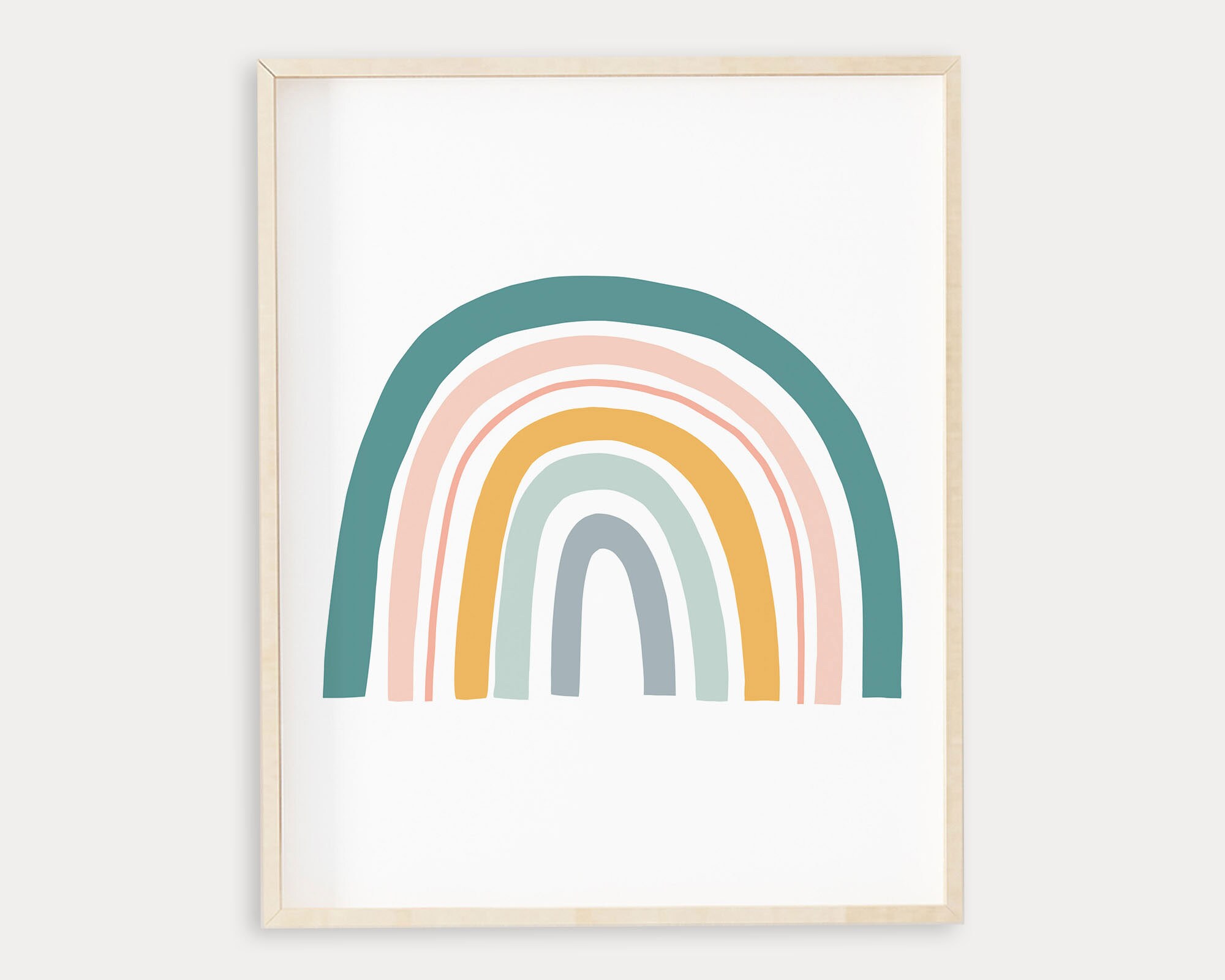 ABC 123 Pastel Rainbow Print Set Alphabet Printable Wall Art | Etsy