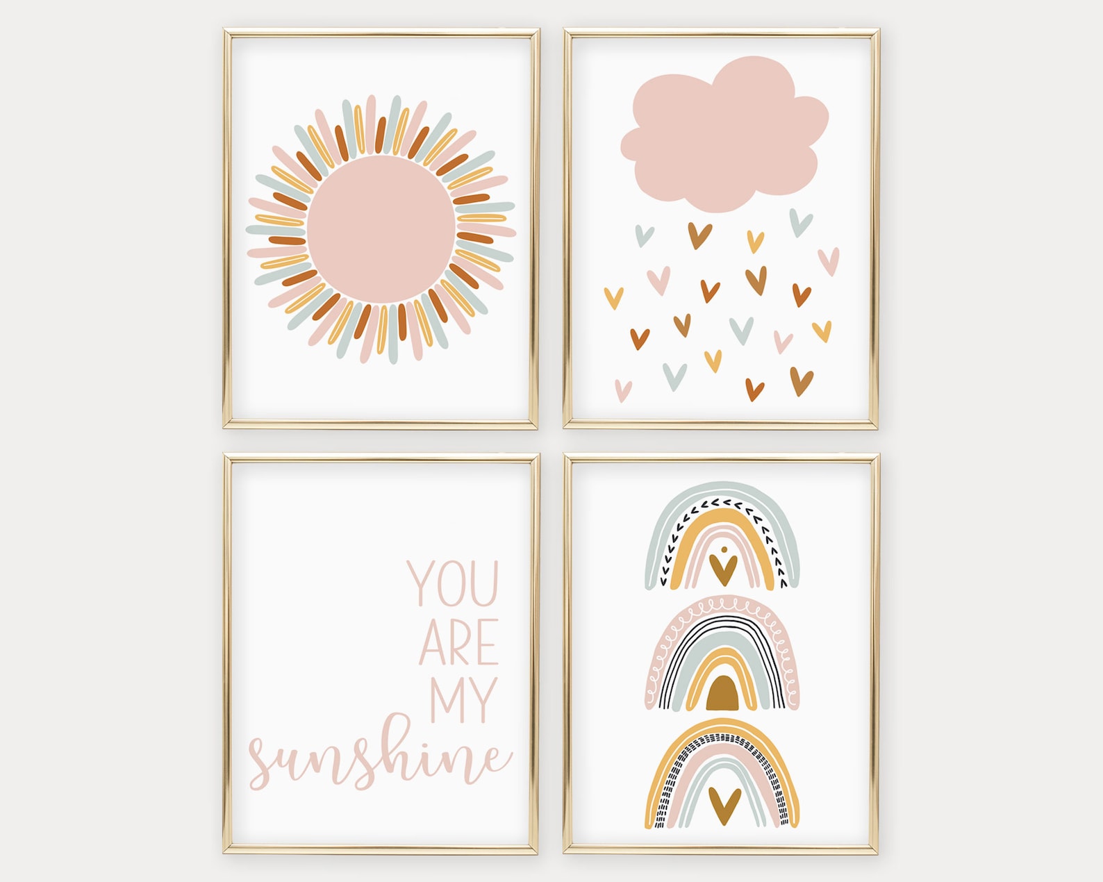 Pastel Rainbow Printable Wall Art You Are My Sunshine Print | Etsy