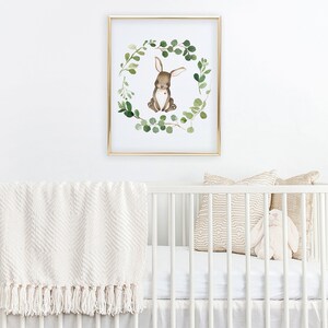 Watercolor Bunny Rabbit Print, Forest Animal Printable Wall Art ...