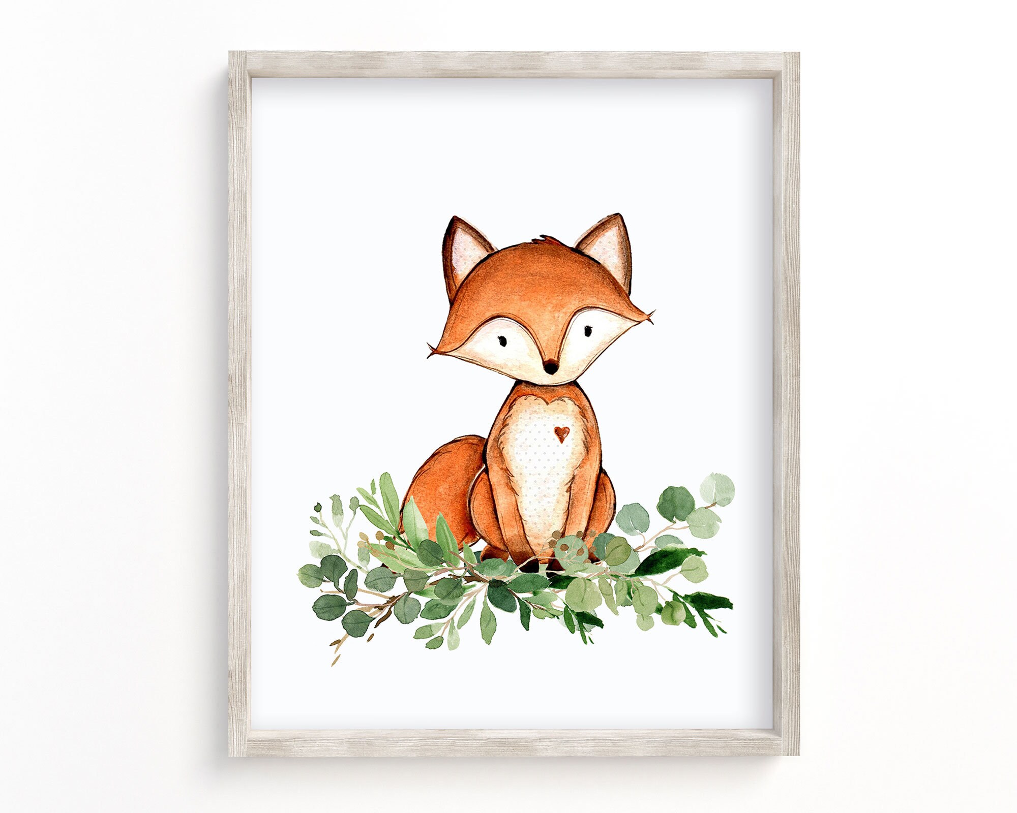 Watercolor Fox Print, Printable Wall Art, Fox Nursery Decor, Woodland ...