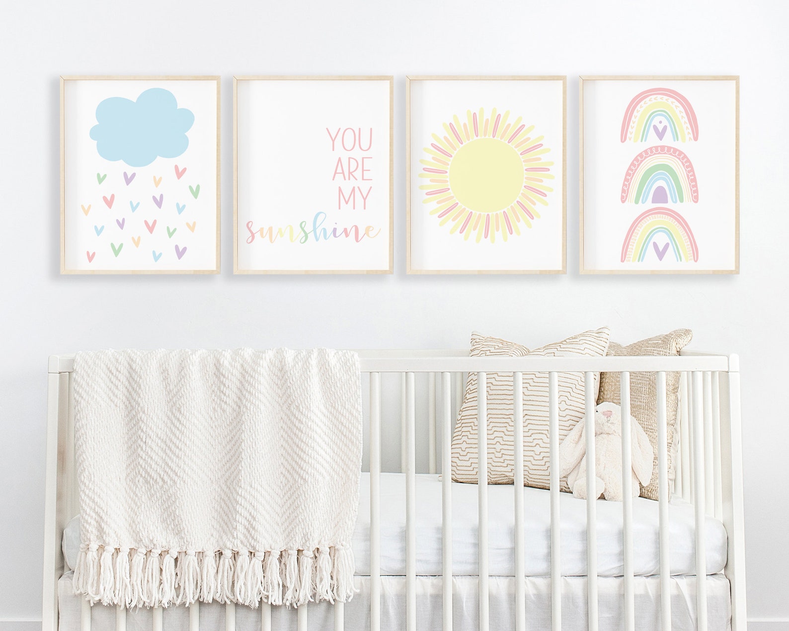 Pastel Rainbow You Are My Sunshine Printable Wall Art Sun - Etsy
