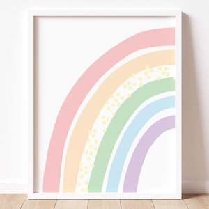 Pastel Rainbow Printable Wall Art, Boho Rainbow Nursery Decor, Split ...