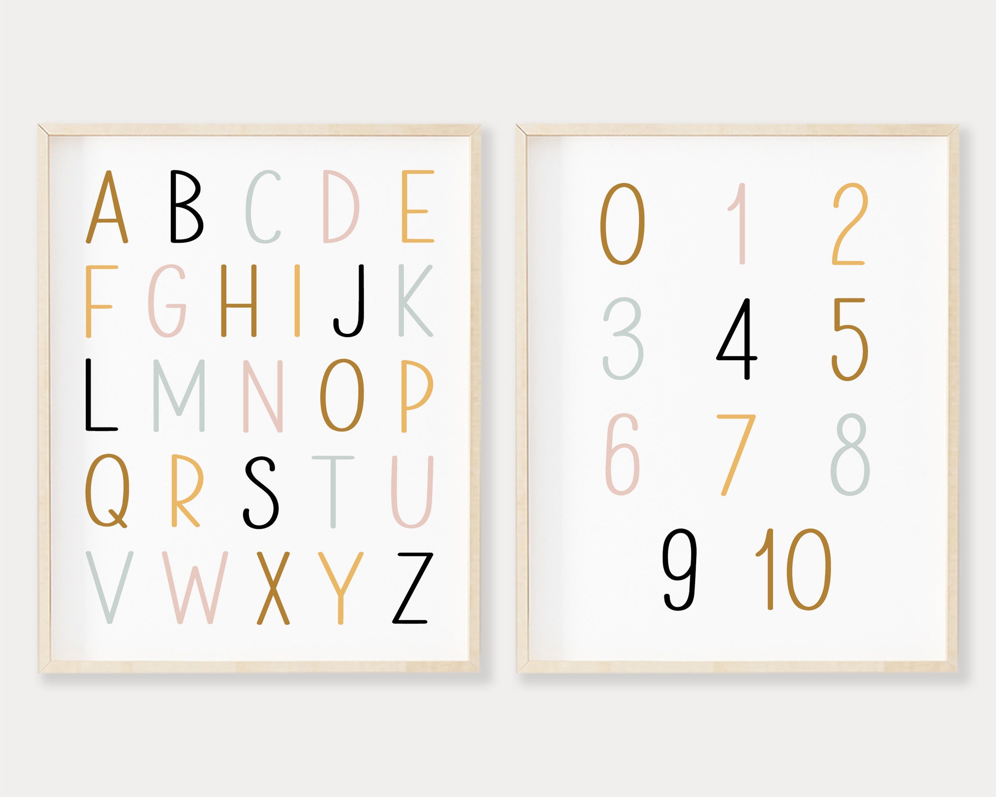 ABC Print Set of 2 Prints Alphabet Printable Wall Art | Etsy