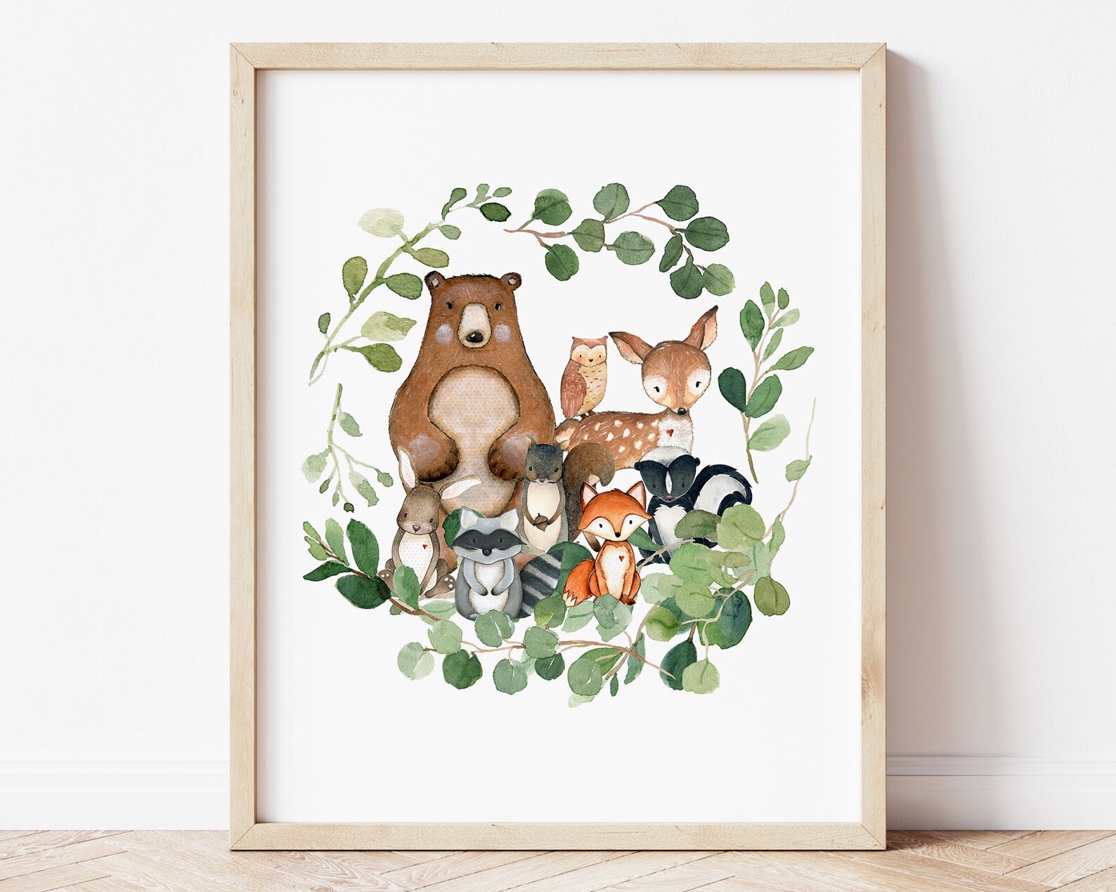Watercolor Woodland Animal Print Nature Printable Wall Art - Etsy