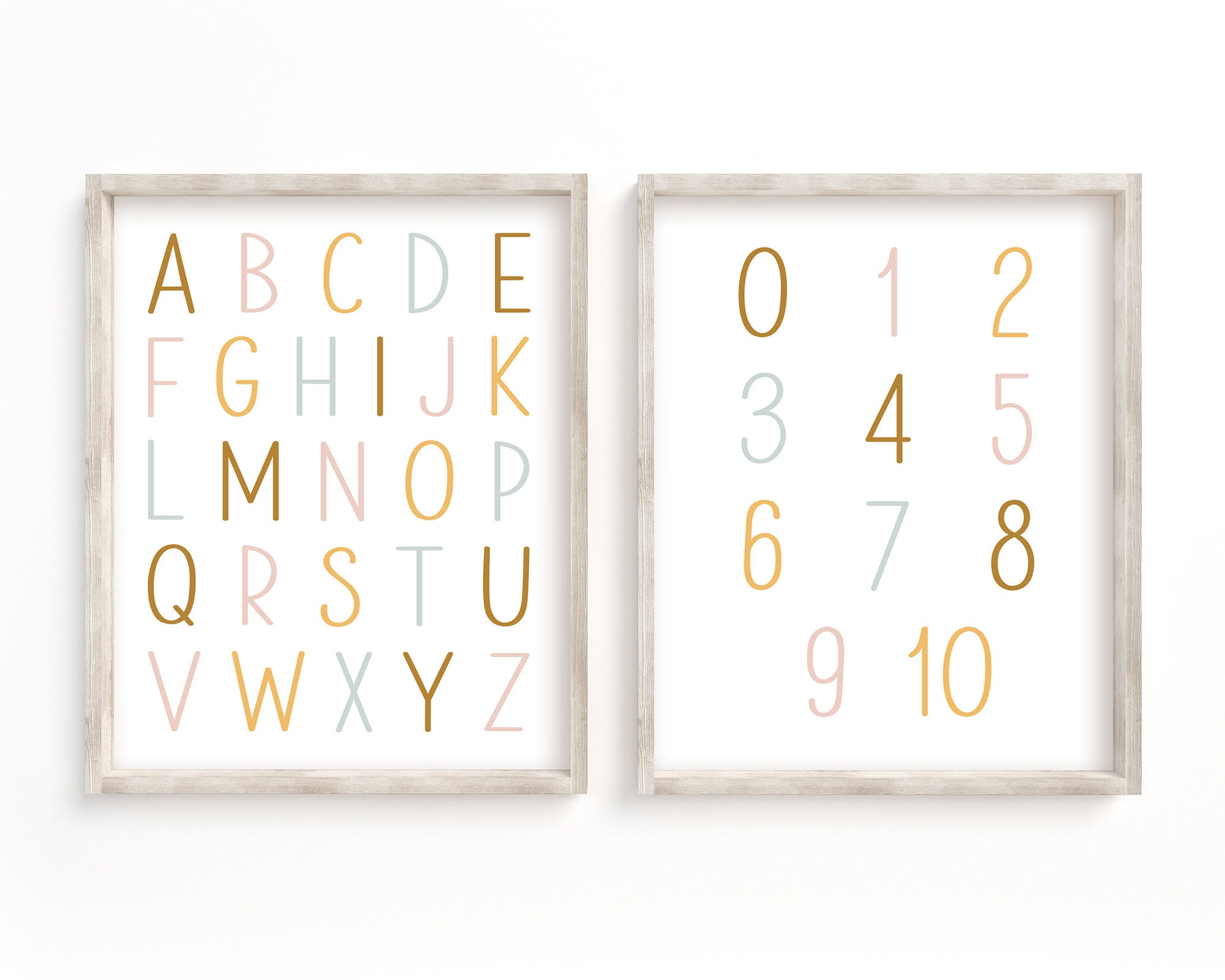ABC Wall Art Set of 2 Prints Alphabet Printable Wall Art | Etsy