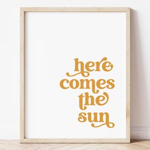 Retro Sun Quote Printable Wall Art, Darling Boho Summer Baby Nursery ...