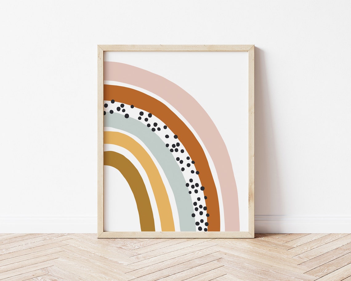 Boho Rainbow Wall Art Set of 2 Prints Printable Wall Art | Etsy