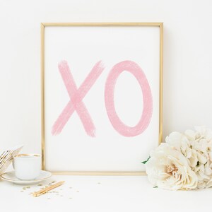 XO Printable Wall Art, Hugs and Kisses Valentine Printable Kids Room ...