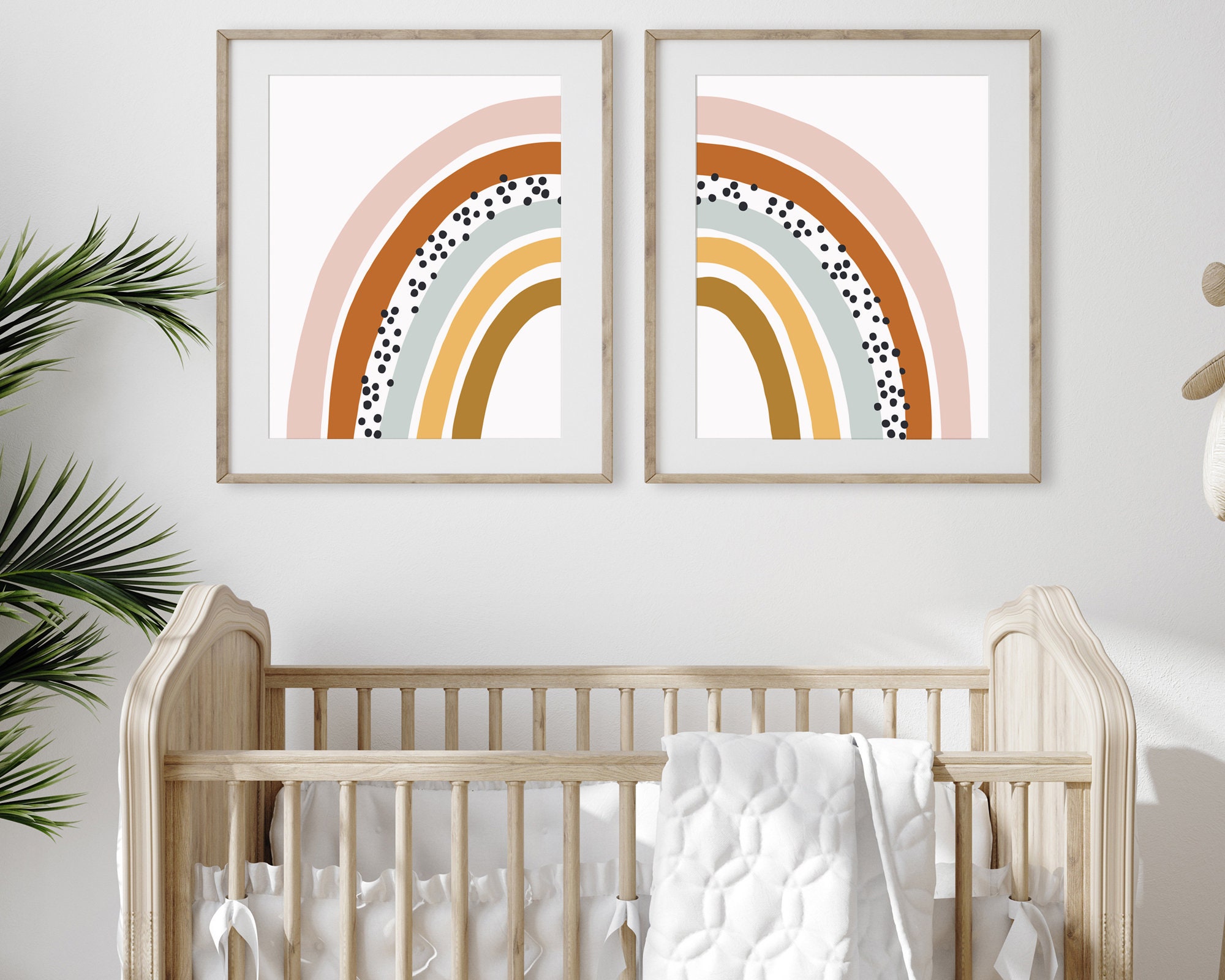 Boho Rainbow Wall Art Set of 2 Prints Printable Wall Art | Etsy