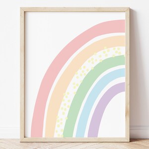 Pastel Rainbow Printable Wall Art, Boho Rainbow Nursery Decor, Split ...