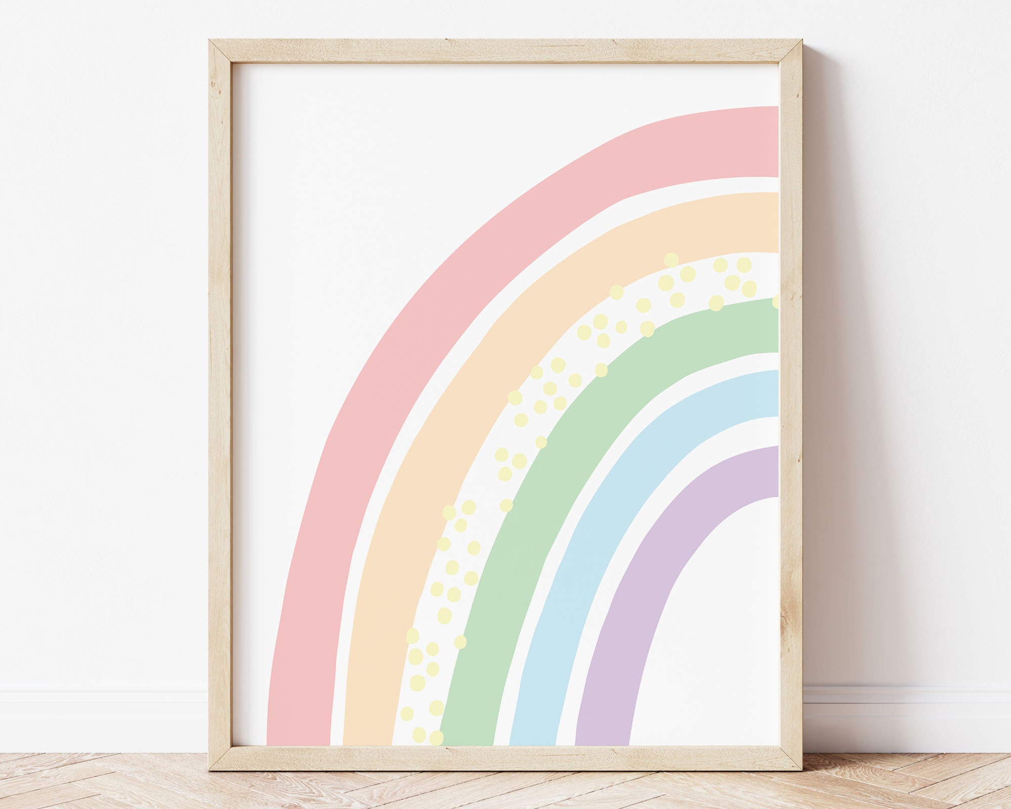 Pastel Rainbow Printable Wall Art, Boho Rainbow Nursery Decor, Split ...