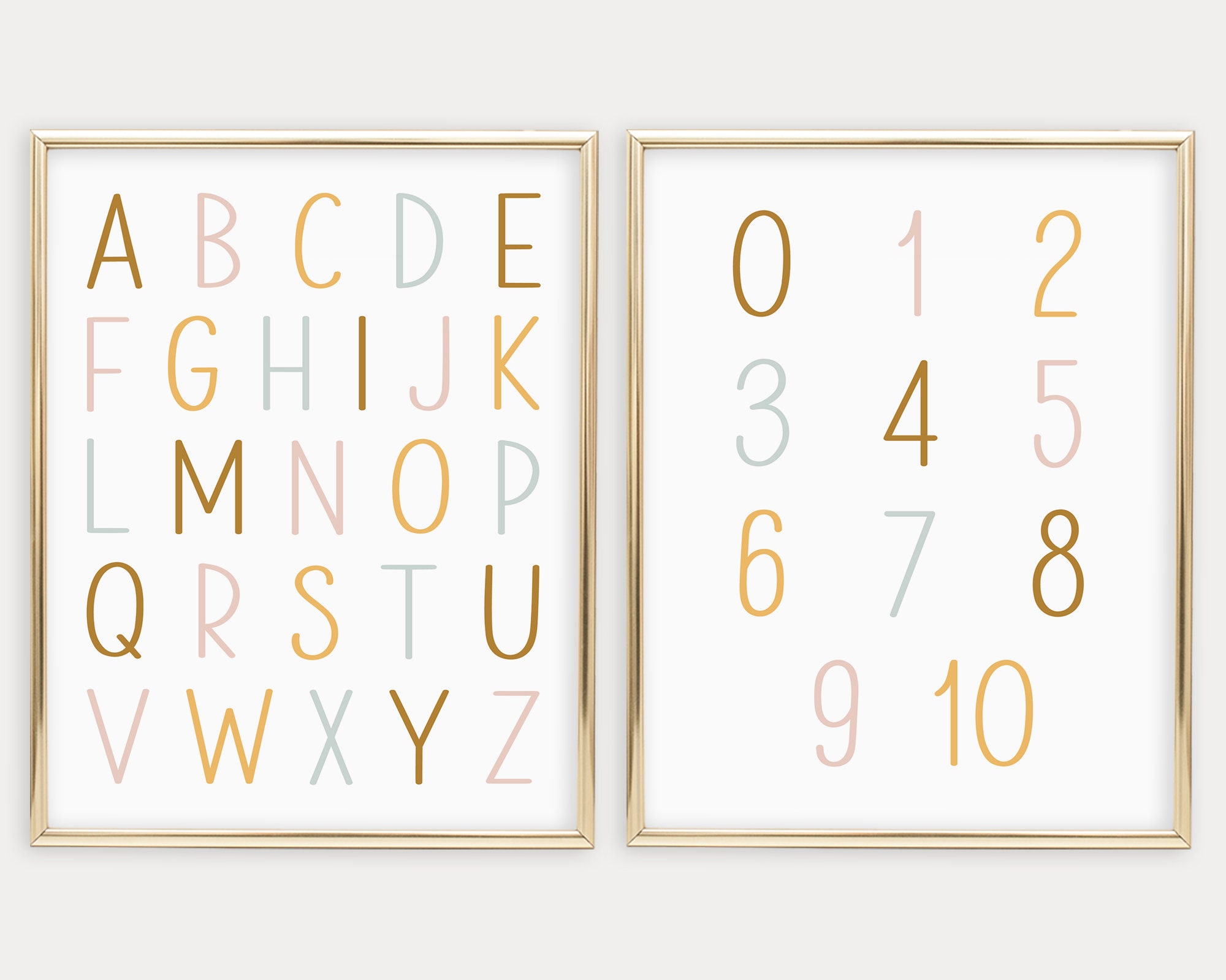 ABC Wall Art Set of 2 Prints Alphabet Printable Wall Art | Etsy