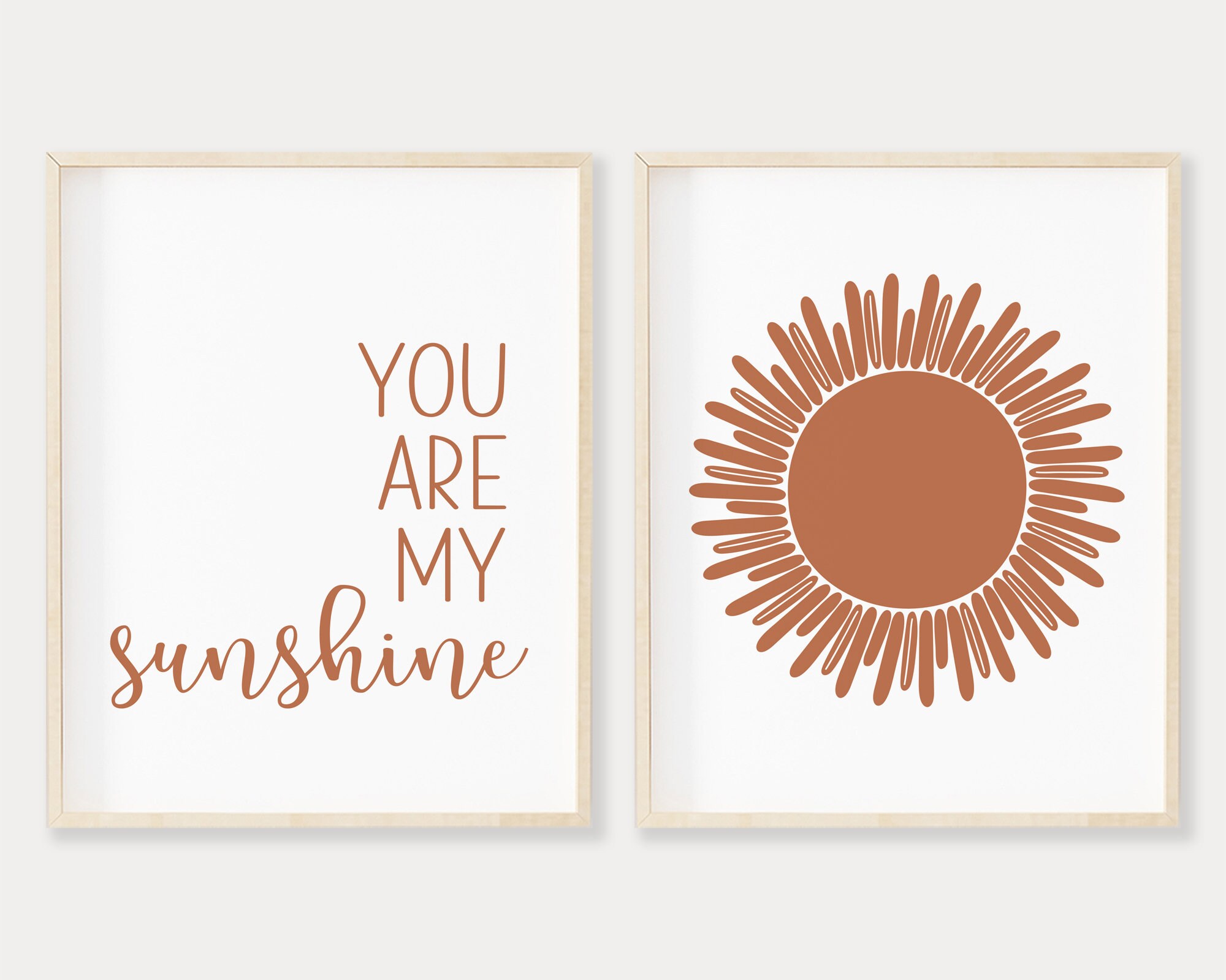 Burnt Orange Sun Printable Wall Art You are my Sunshine Wall | Etsy