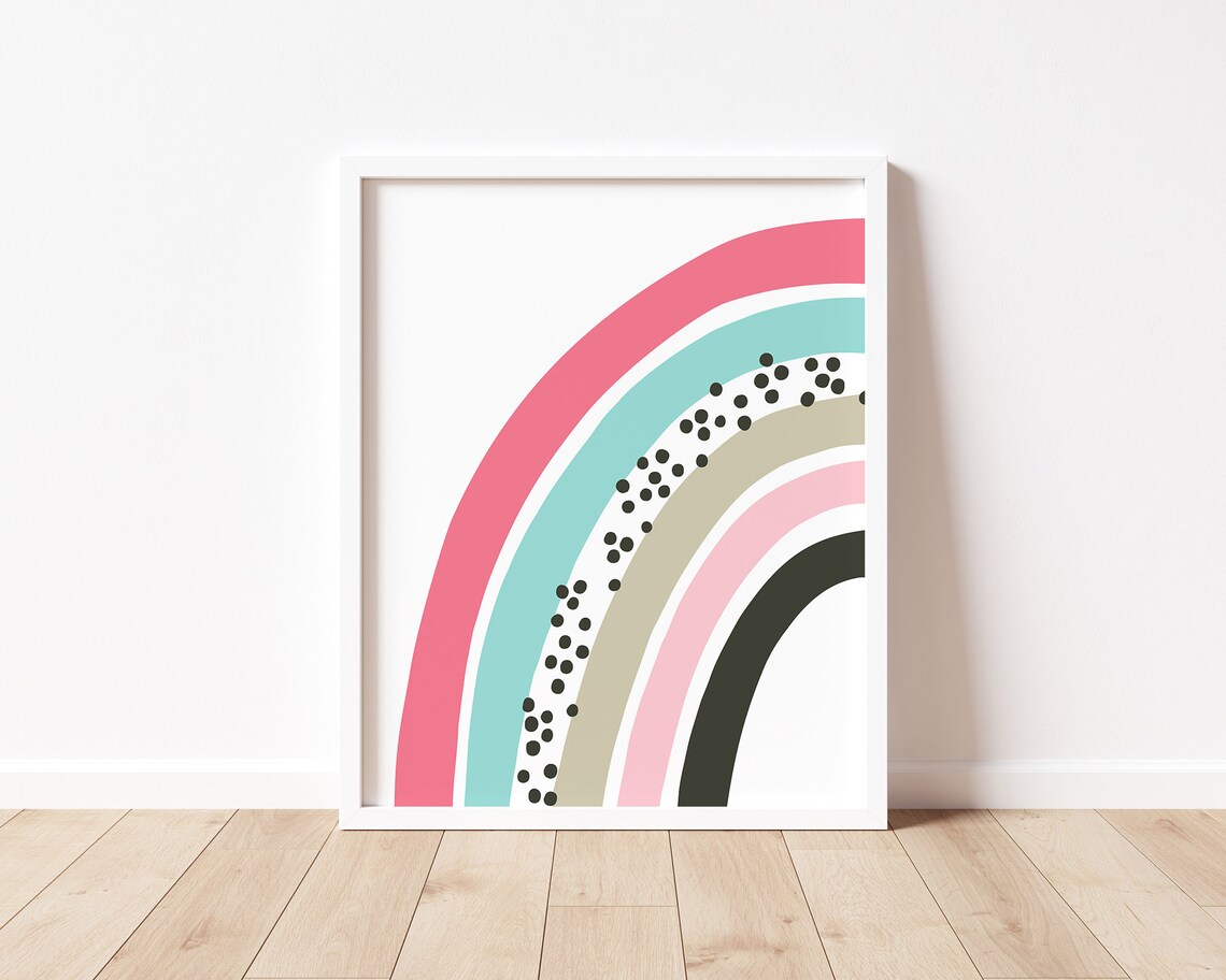 Wash Brush Floss Flush Rainbow Printable Wall Art Set of 3 | Etsy