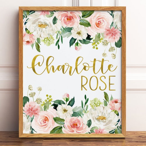 Baby Girl Custom Calligraphy Name Printable Nursery Name - Etsy