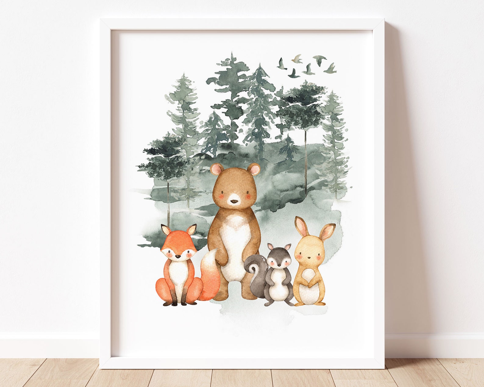 Watercolor Forest Animals Prints Printable Wall Art Set of 2 - Etsy