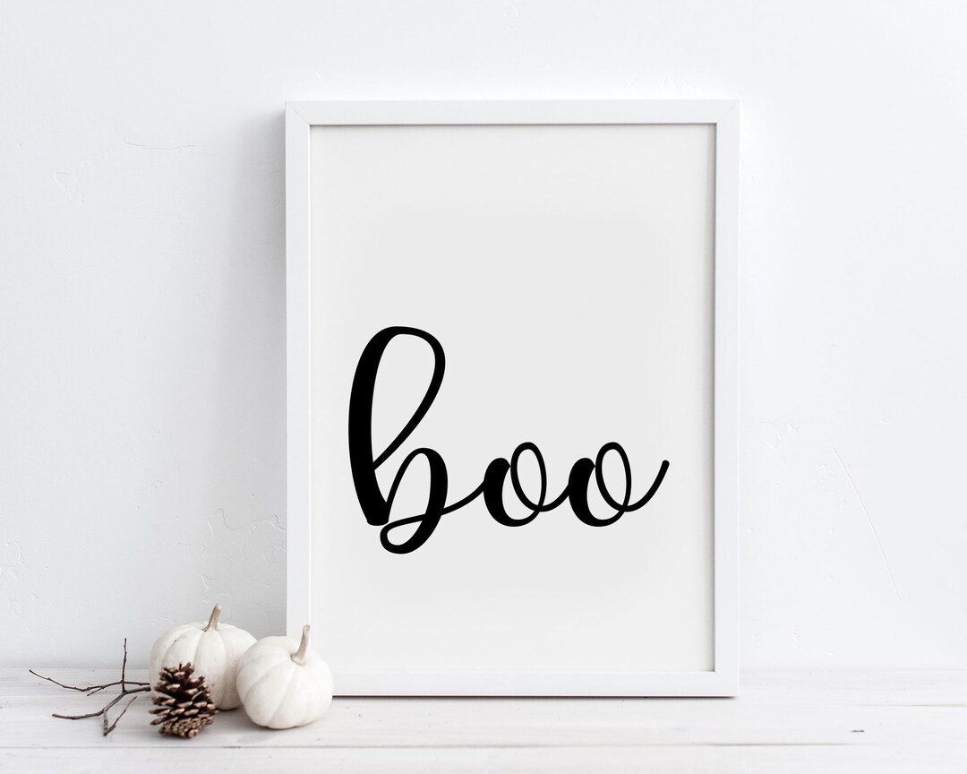 Boo Print Halloween Printable Wall Art Downloadable - Etsy