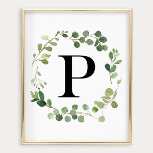P Monogram Printable Wall Art Letter P Initial Print | Etsy