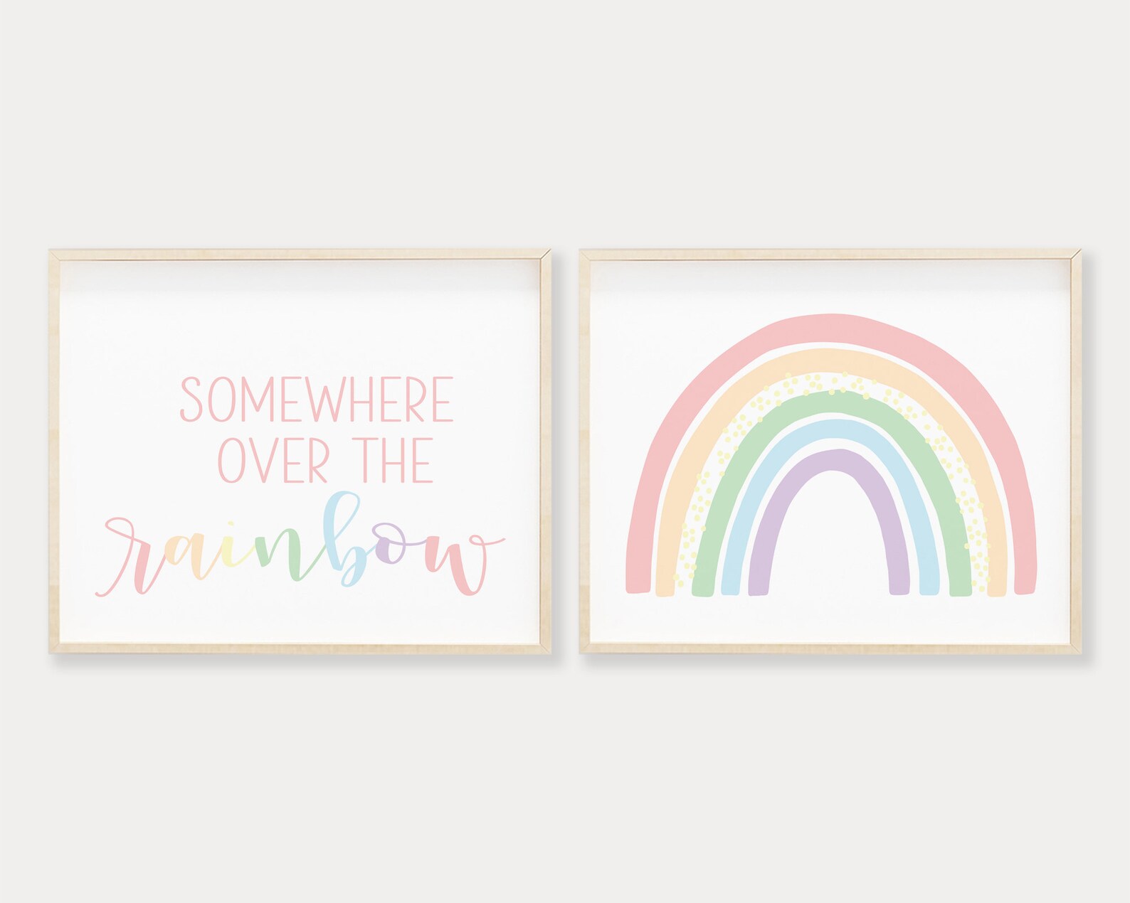 Somewhere Over the Rainbow Wall Art Pastel Rainbow Printable - Etsy