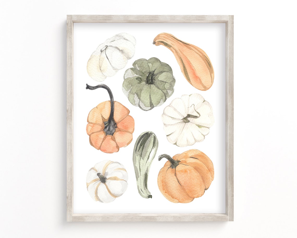 Gourd Art Mixed Gourds Printable Wall Art Farmhouse Pumpkin - Etsy