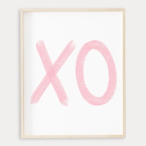XO Printable Wall Art, Hugs and Kisses Valentine Printable Kids Room ...