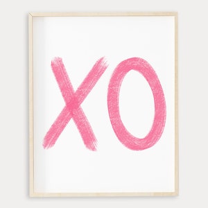 XO Printable Wall Art, Hugs and Kisses Valentine Printable Kids Room ...