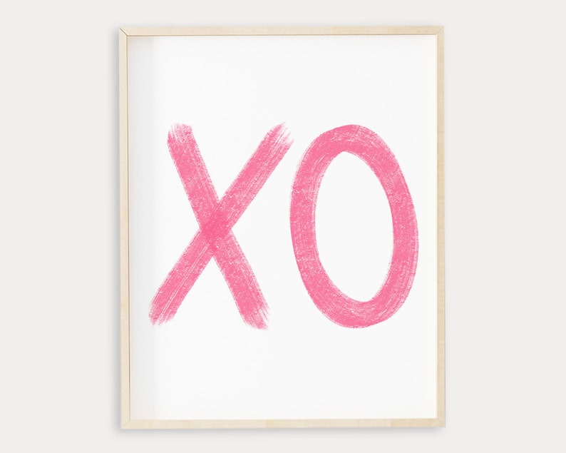 XO Printable Wall Art, Hugs and Kisses Valentine Printable Kids Room ...