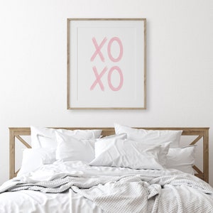 Soft Pink XOXO Printable Art, Pastel Teen Girl Room Decor, Kids Hugs ...