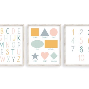 Pastel Playroom Printable Wall Art ABC Alphabet Decor Kids - Etsy