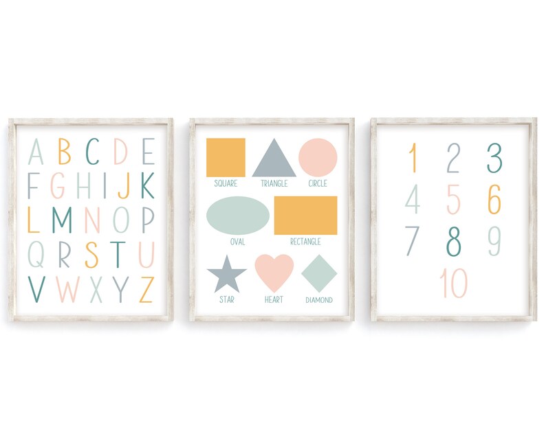 Pastel Playroom Printable Wall Art ABC Alphabet Decor Kids - Etsy