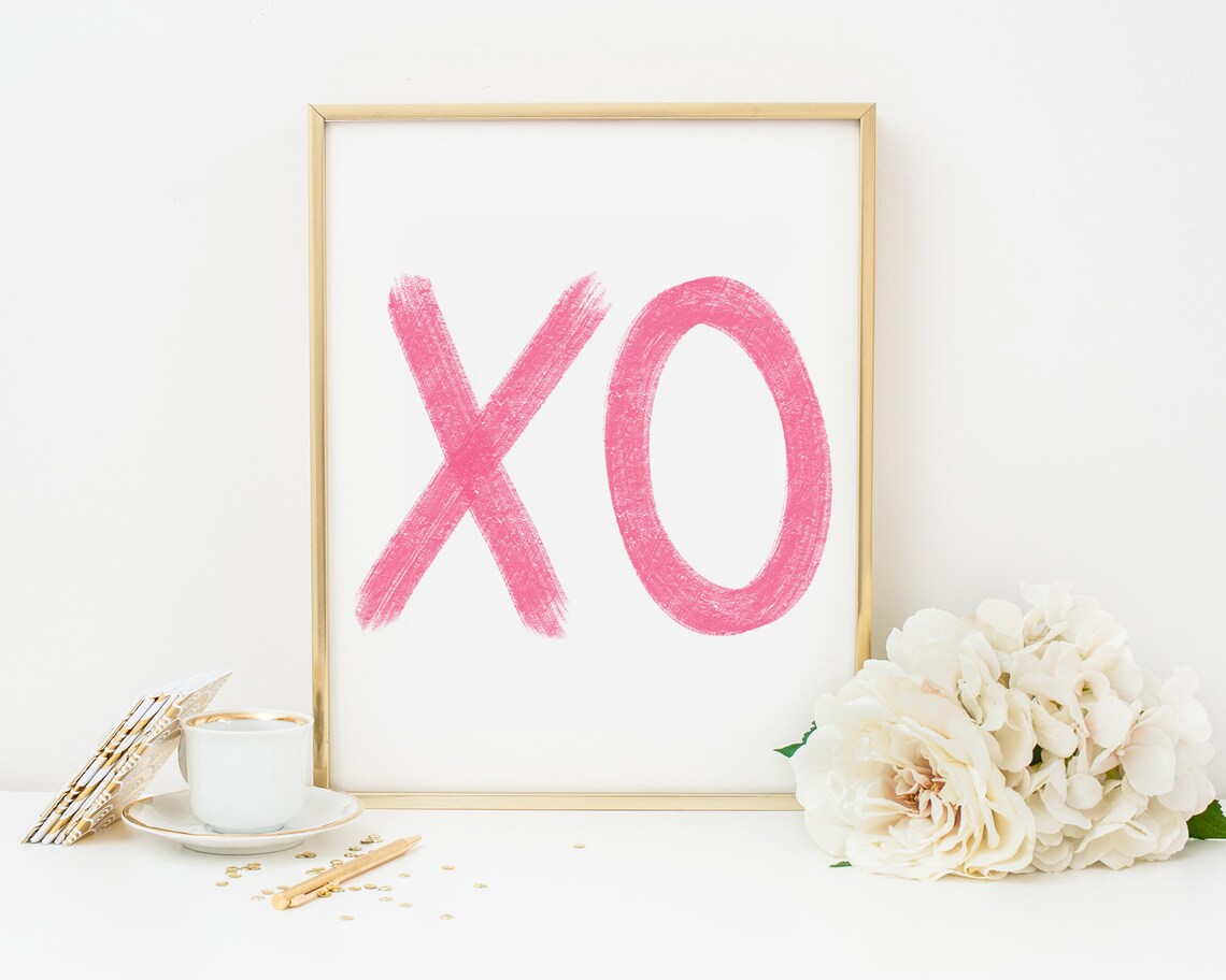 XO Printable Wall Art Hugs and Kisses Valentine Printable | Etsy