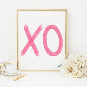 XO Printable Wall Art, Hugs and Kisses Valentine Printable Kids Room ...