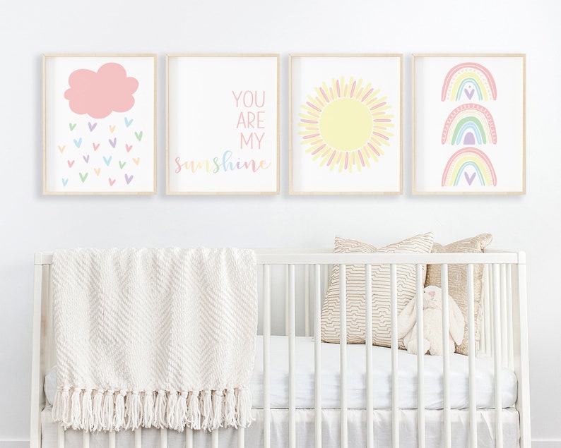 Pastel Rainbow You Are My Sunshine Printable Wall Art Sun - Etsy