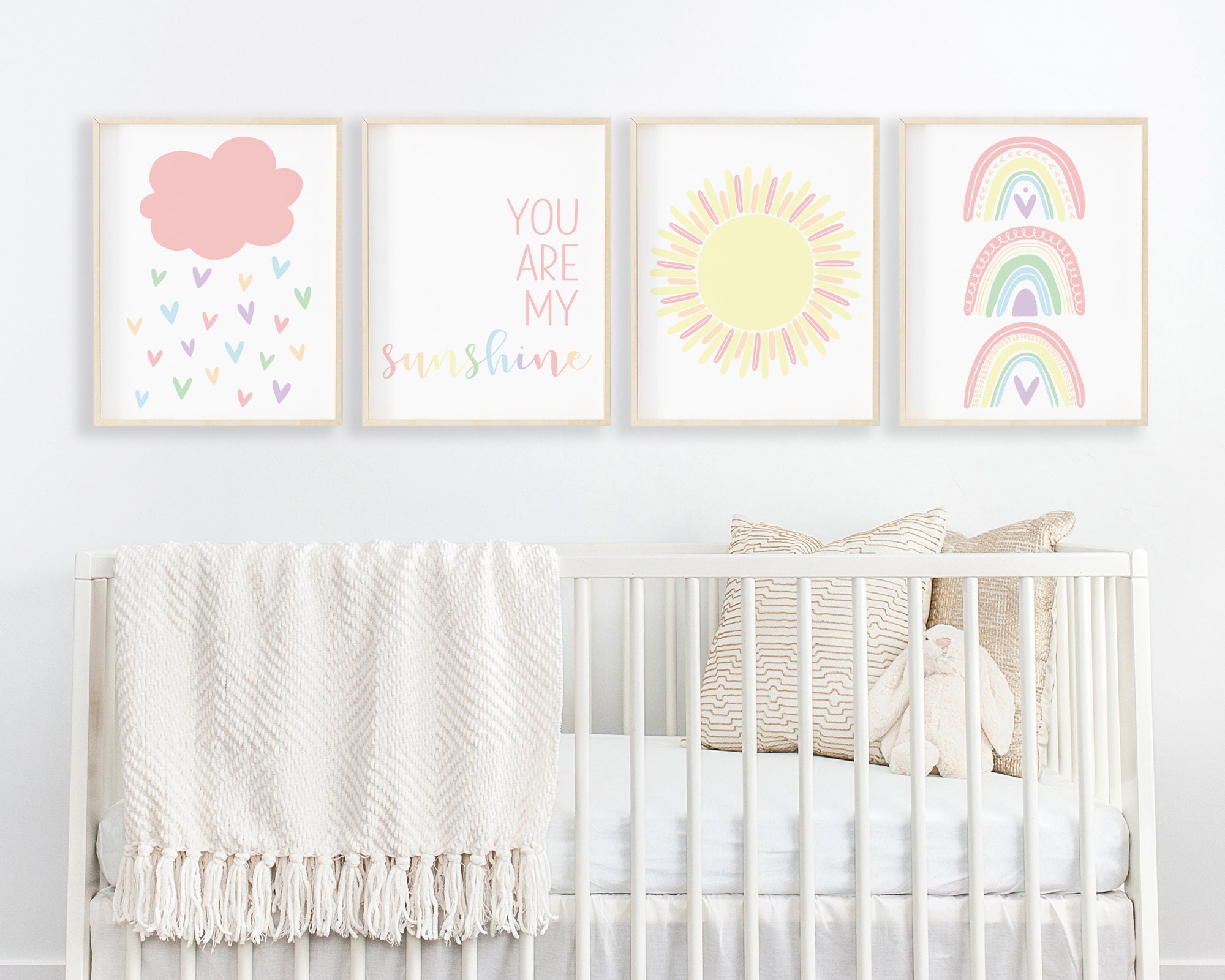 Pastel Rainbow You Are My Sunshine Printable Wall Art Sun | Etsy