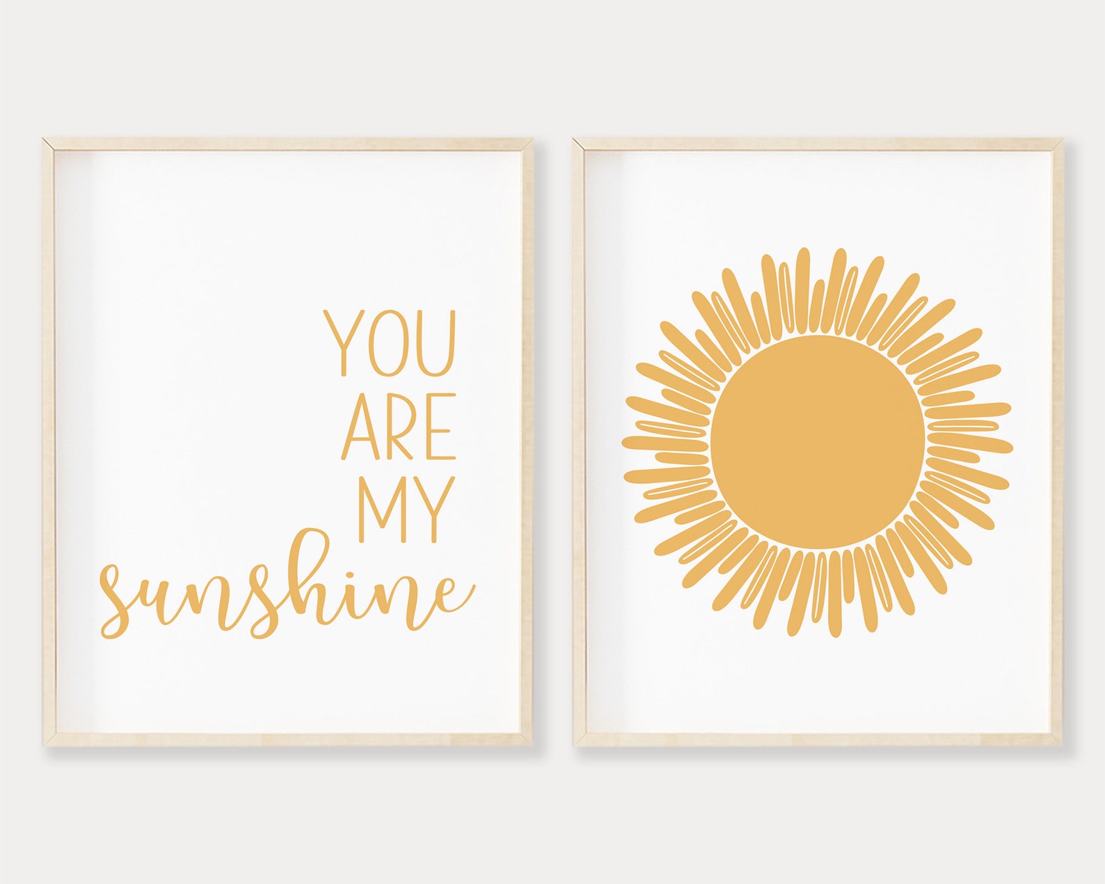 Yellow Sun and You Are My Sunshine Wall Art Printable, Boho Sunshine ...