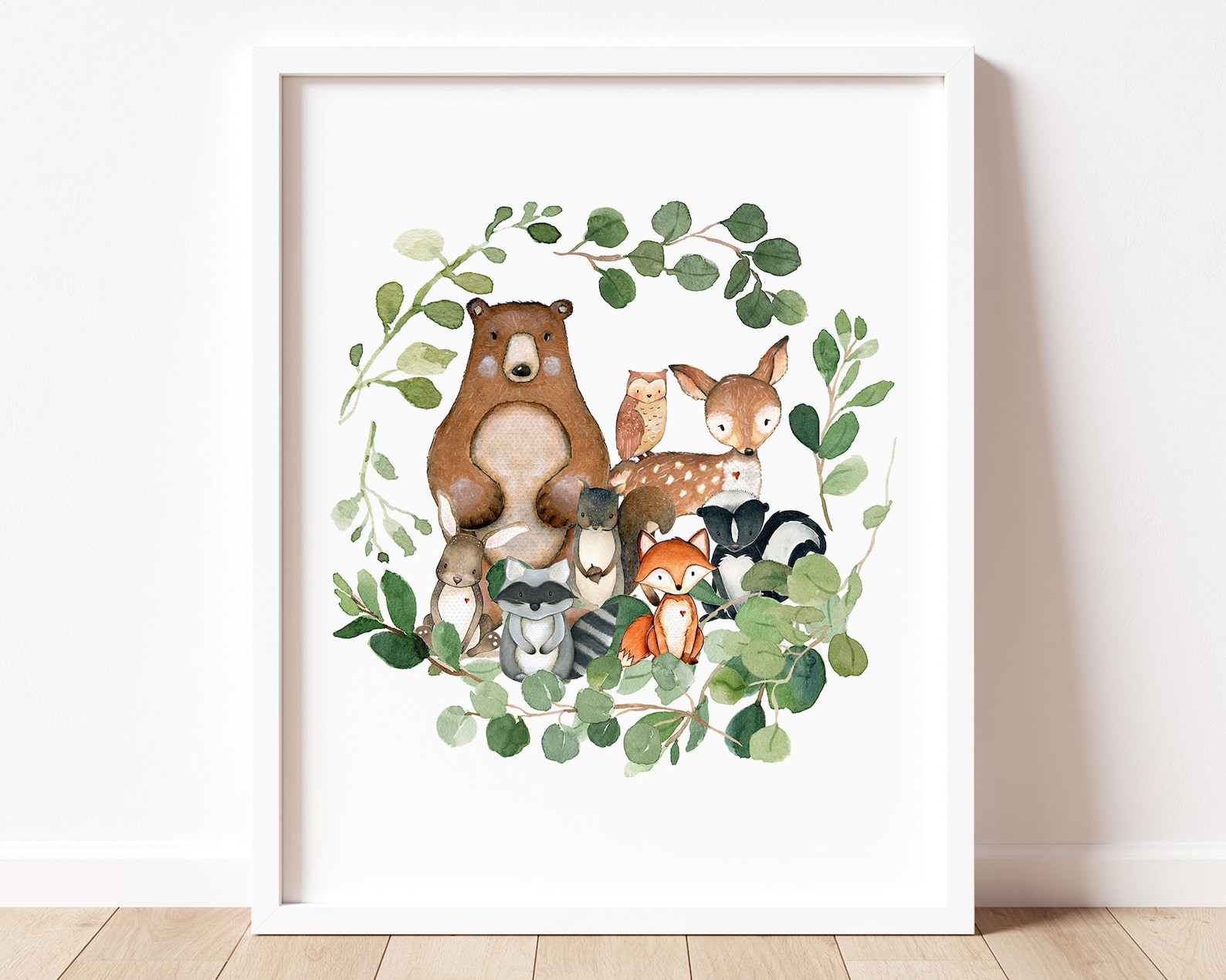 Watercolor Woodland Animal Print Nature Printable Wall Art - Etsy