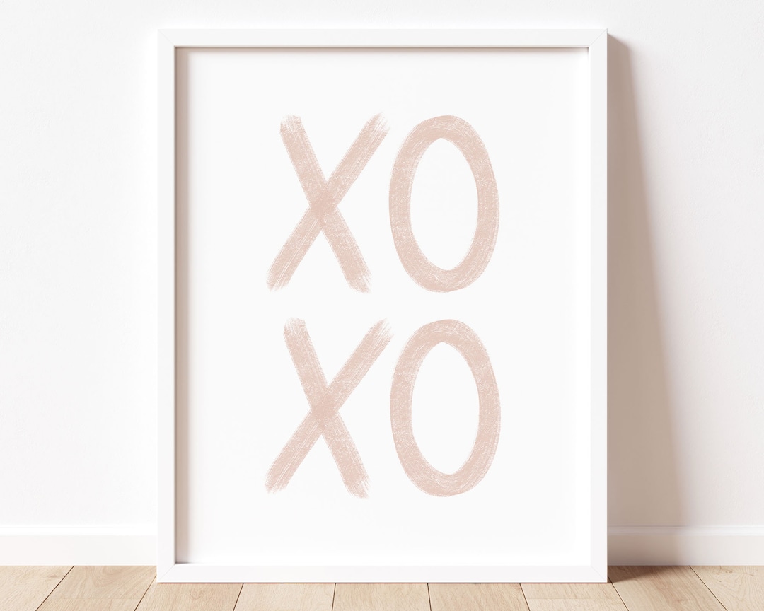 Blush Pink XOXO Printable Art, Teen Girl Indie Room Decor, Kids Hugs ...