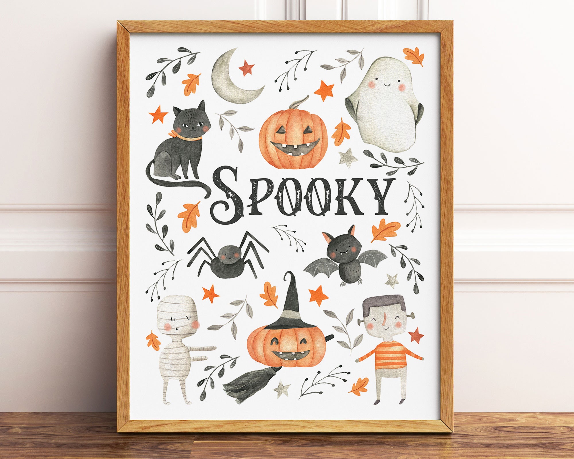 Spooky Printable Wall Art Cute Halloween Decor Kids | Etsy