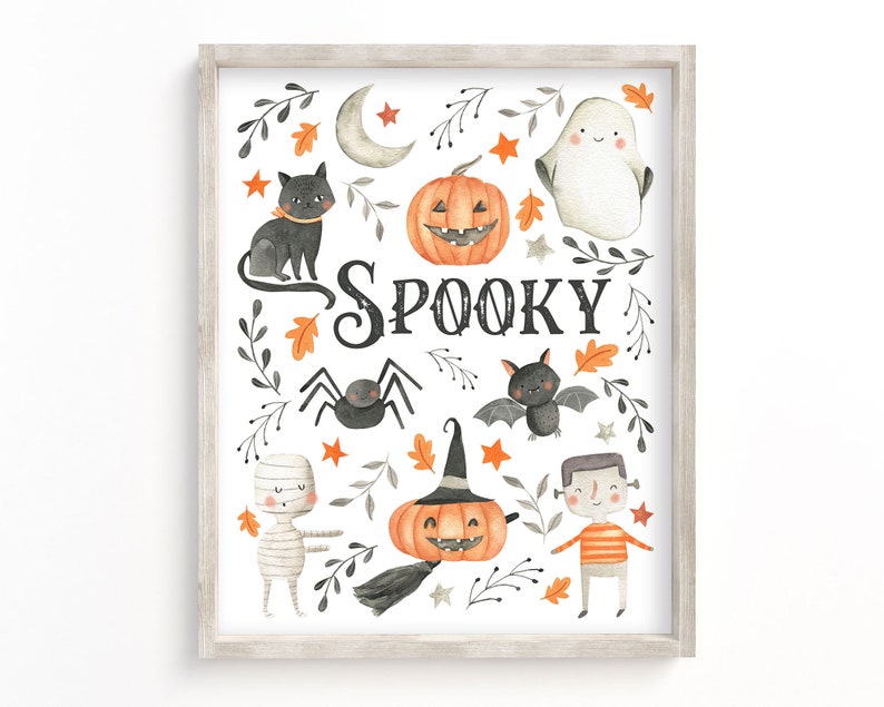 Spooky Printable Wall Art Cute Halloween Decor Kids | Etsy