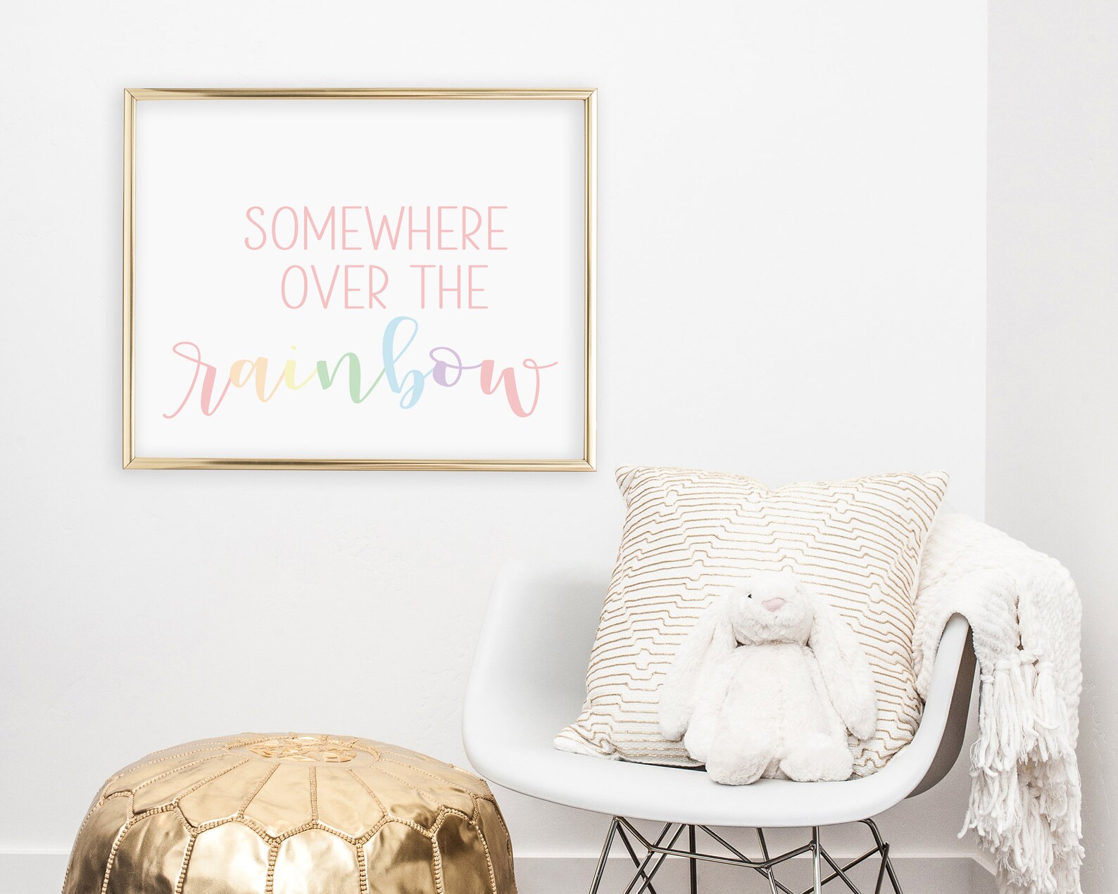 Somewhere Over the Rainbow Wall Art Pastel Rainbow Printable - Etsy