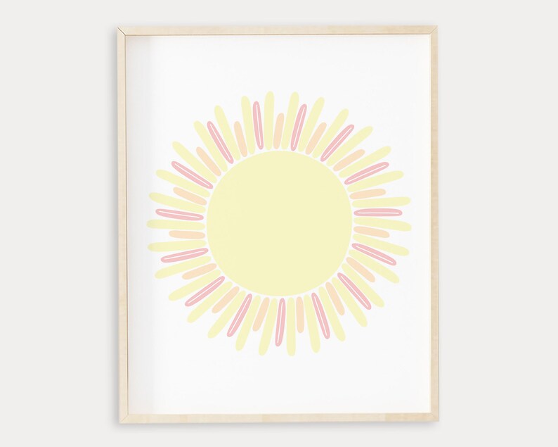 Faded Pastel Rainbow Printable Wall Art Sun Print Cloud - Etsy