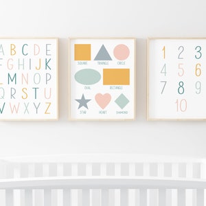 Pastel Playroom Printable Wall Art ABC Alphabet Decor Kids - Etsy